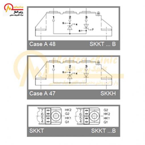 SKKT 27/16 E تریستور دوبل║کلینیک برق║نمایندگی سمیکرون SEMIKRON║الکترونیک